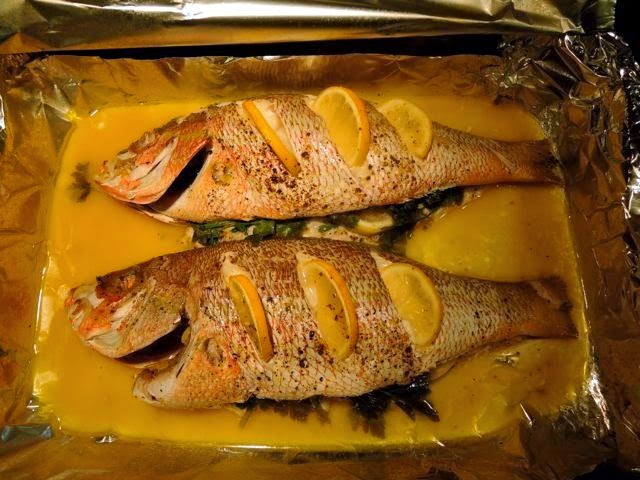 The Briny Lemon: Whole Roasted Red Snapper with Lemon and White Wine
