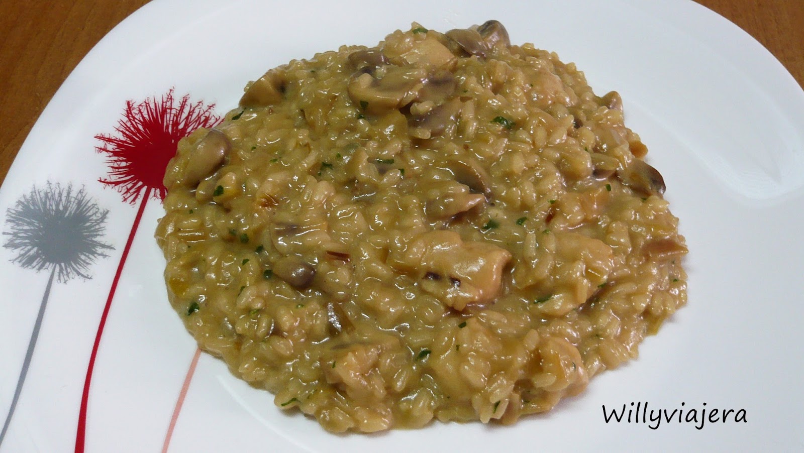 WILLYVIAJERA PURI: Risotto a la cerveza con pollo y champiñones