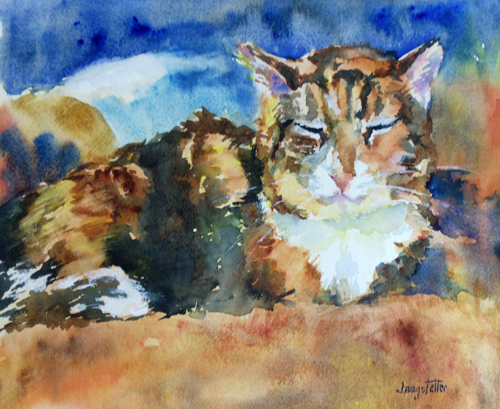 Contemporary Artists of Georgia: Feline Painting,Cat Art "My Blanket/My ...