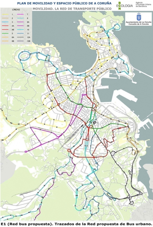Mapa Lineas Bus Coruña | Mapa