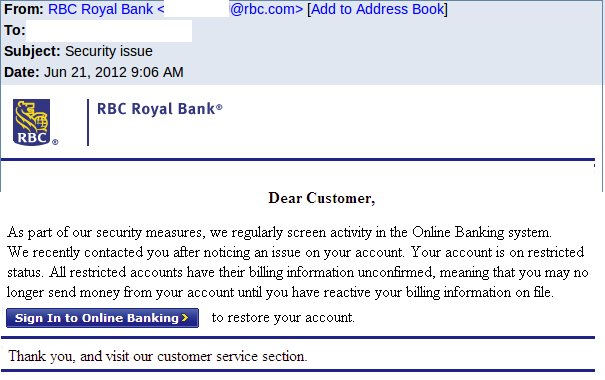 New Rbc Royal Bank Phishing Email Tsg