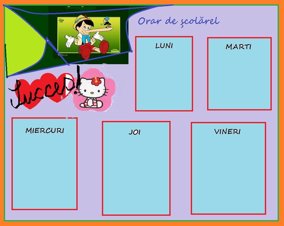 Lumea lui Scolarel...: Orare pentru școlărei