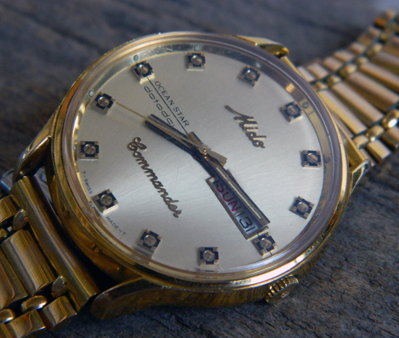 JAM - VINTAGE: SOLD : MIDO COMMANDER CHRONOMETER GOLD PLATED AUTOMATIC