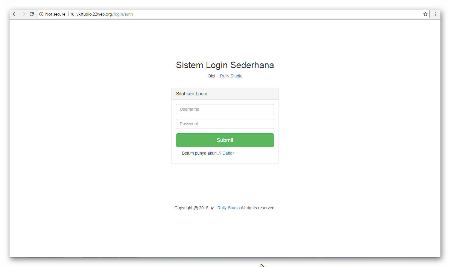 Aplikasi Sistem Login Sederhana dengan PHP & MySQLi | Rully Studio