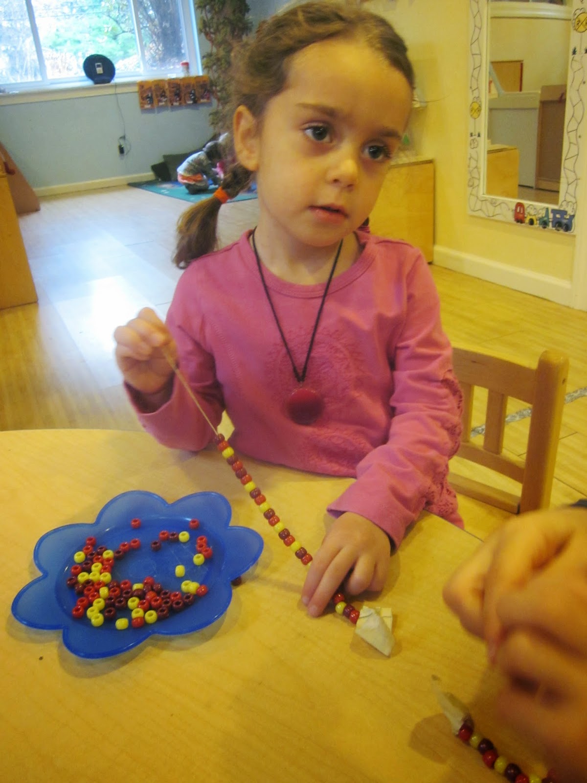 Kinder Gan Preschool Class: beading with patterns for our Thanksgiving ...