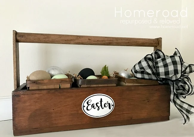 Repurposed Vintage Berry Basket Tote for Easter