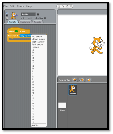 Basic Scratch Tutorial: How To Make The Sprite Move With Arrow Keys