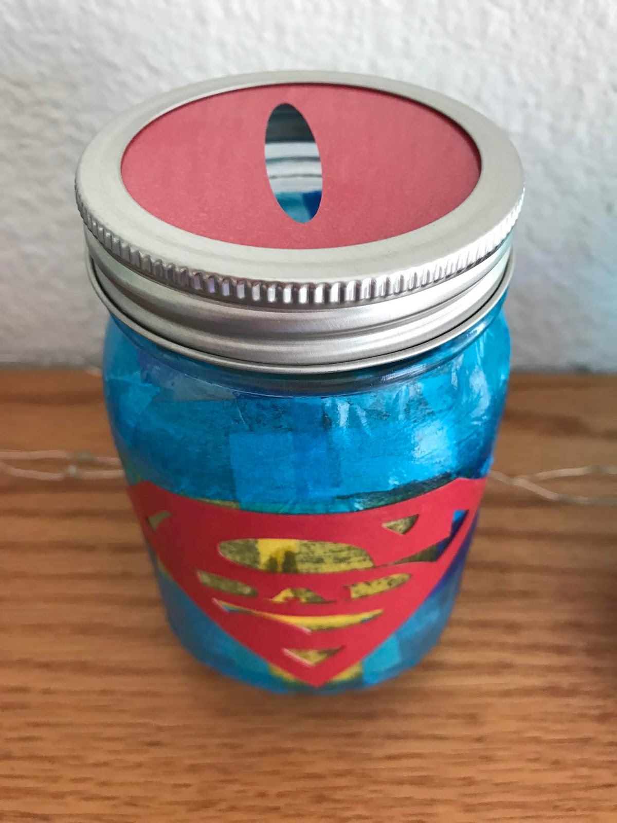 Kathy's Art Project Ideas: Super Dad Father's Day Mason Jar Bank