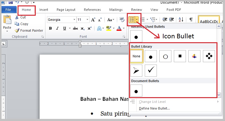 Cara Membuat Bullet and Numbering di Microsoft Word - Sinau Komputer