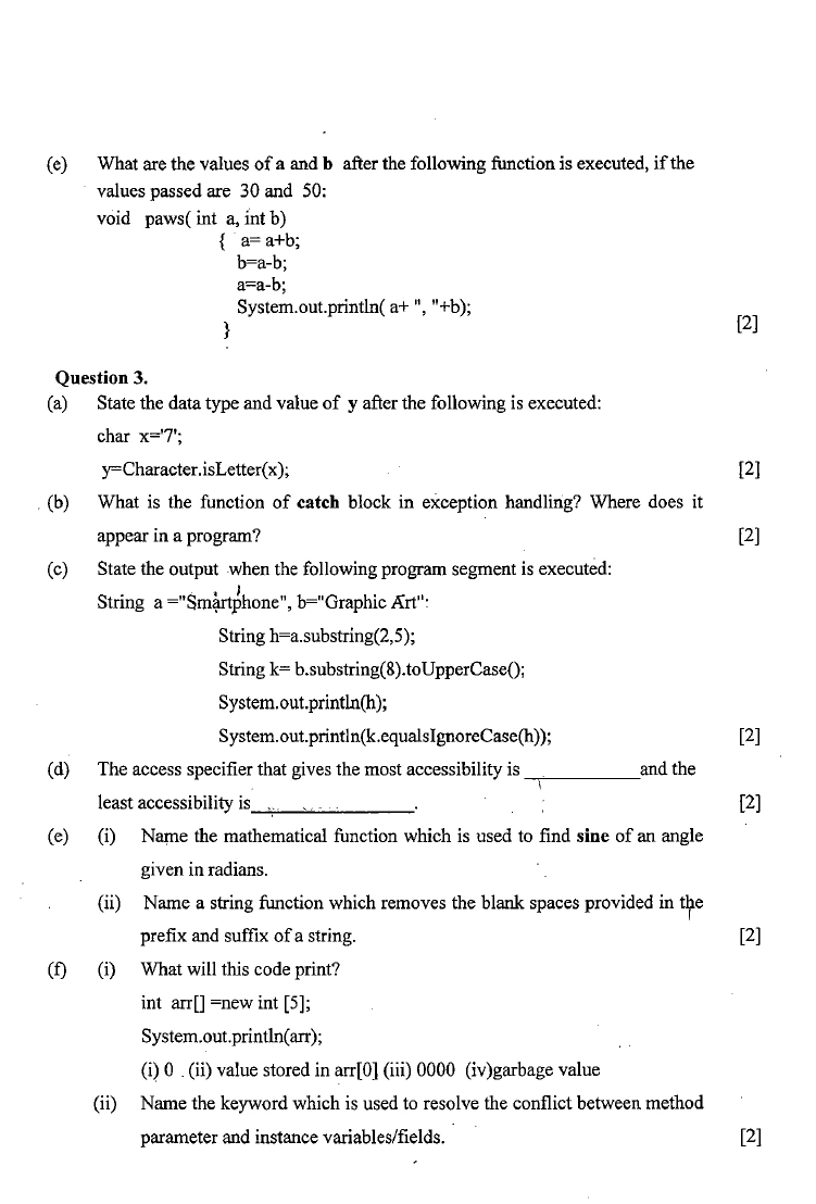 ICSE Previous Exam Paper: Computer Application 2015 Question Paper ...