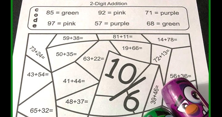 2-digit Addition Color By Number Worksheets - Just Perfect For Some
