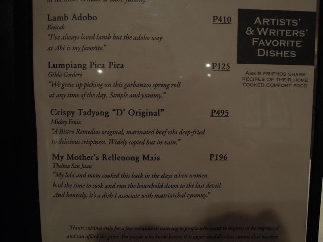 In Pinay's Tummy: TASTE OF PAMPANGA: ABE'S RESTAURANT IN SERENDRA, FORT ...