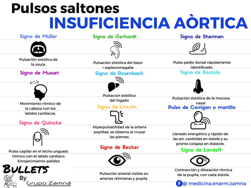 pulsos saltones insuficiencia aortica