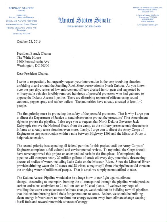 Facts or Friction: Bernie Sanders Letter To President Obama regarding ...