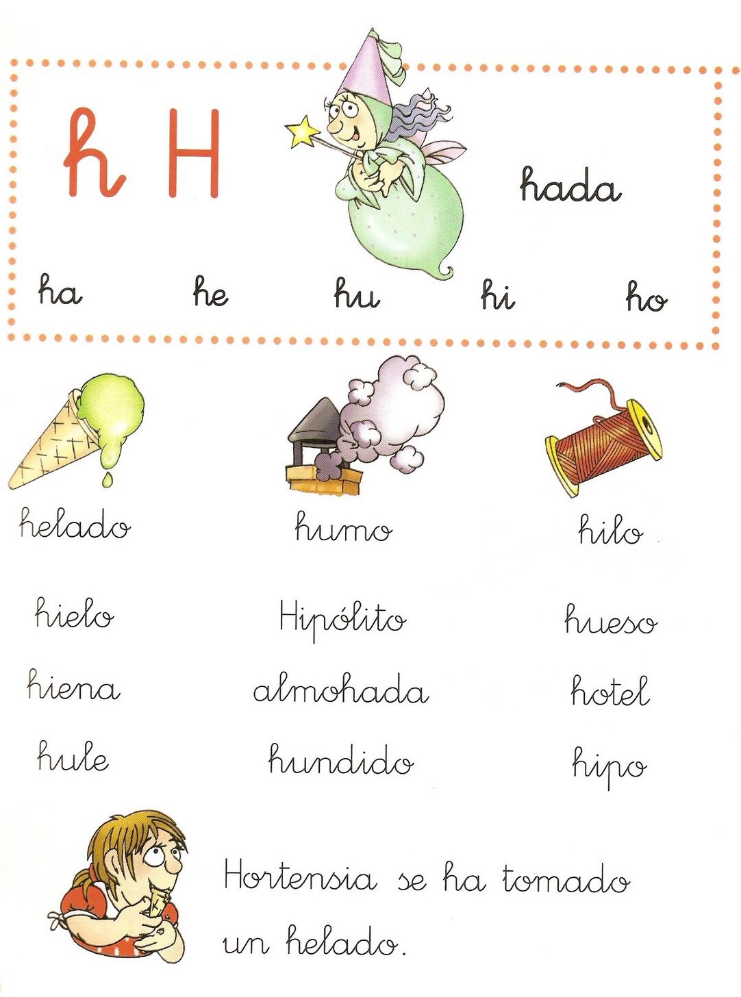 "LA SEÑO EVA Y SUS OCHO ENANITOS": LA MUDITA H