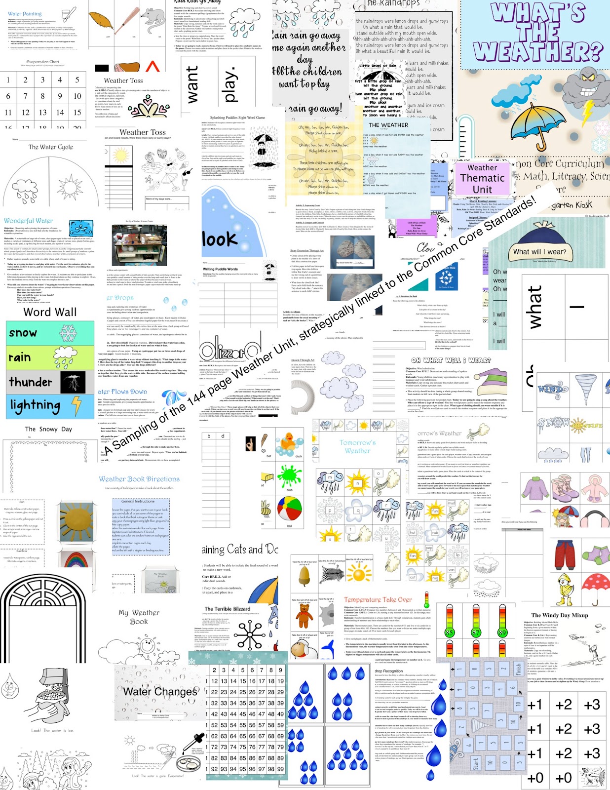 Kindergarten Kiosk: What's The Weather Common Core Curriculum Essentials