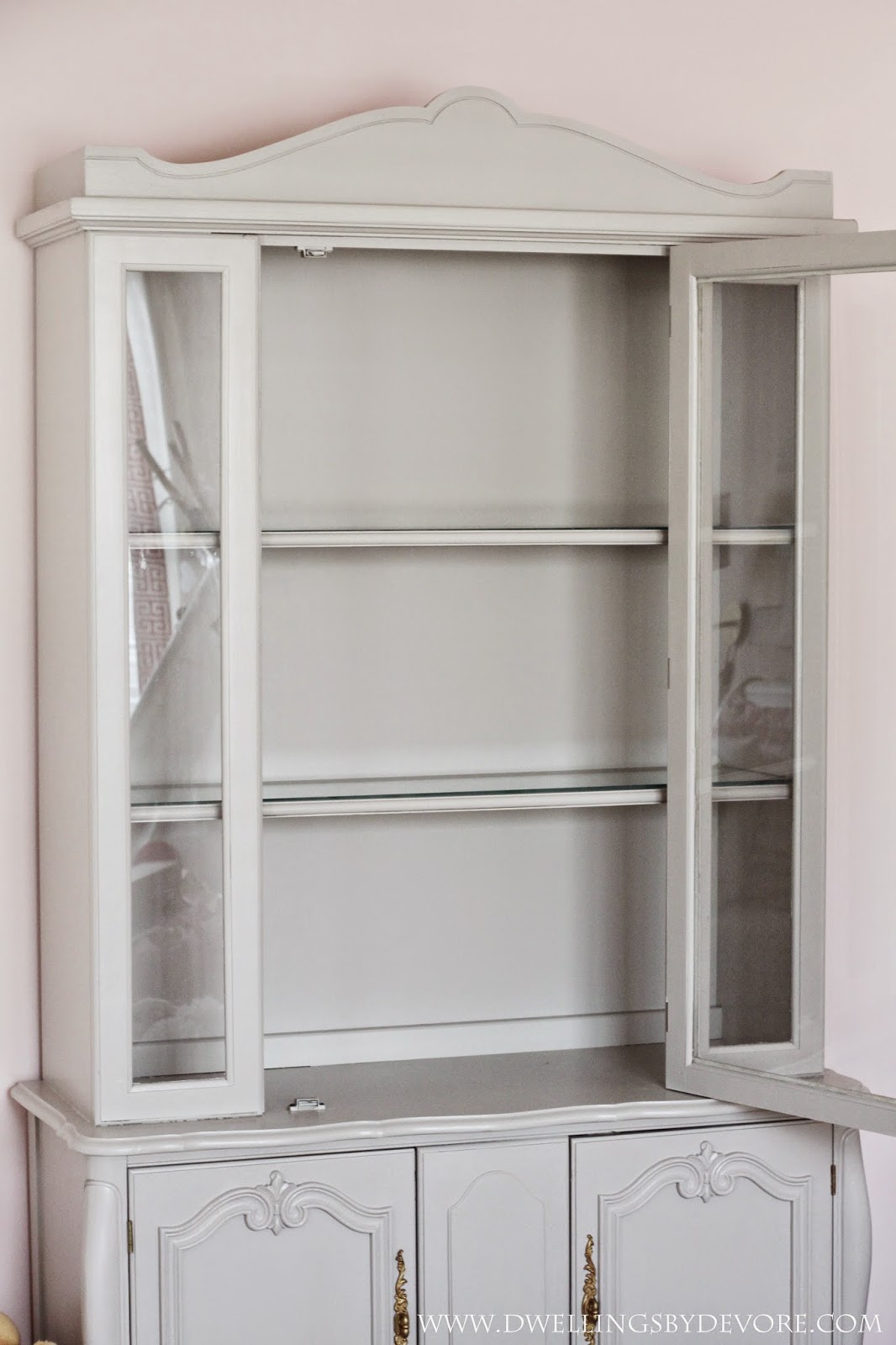 Dwellings By DeVore: Hutch Makeover & Chic Shelf Paper Review