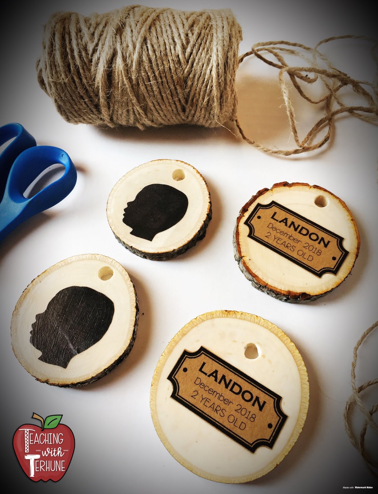 Teaching With Terhune: SILHOUETTE CHRISTMAS ORNAMENT PARENT GIFT