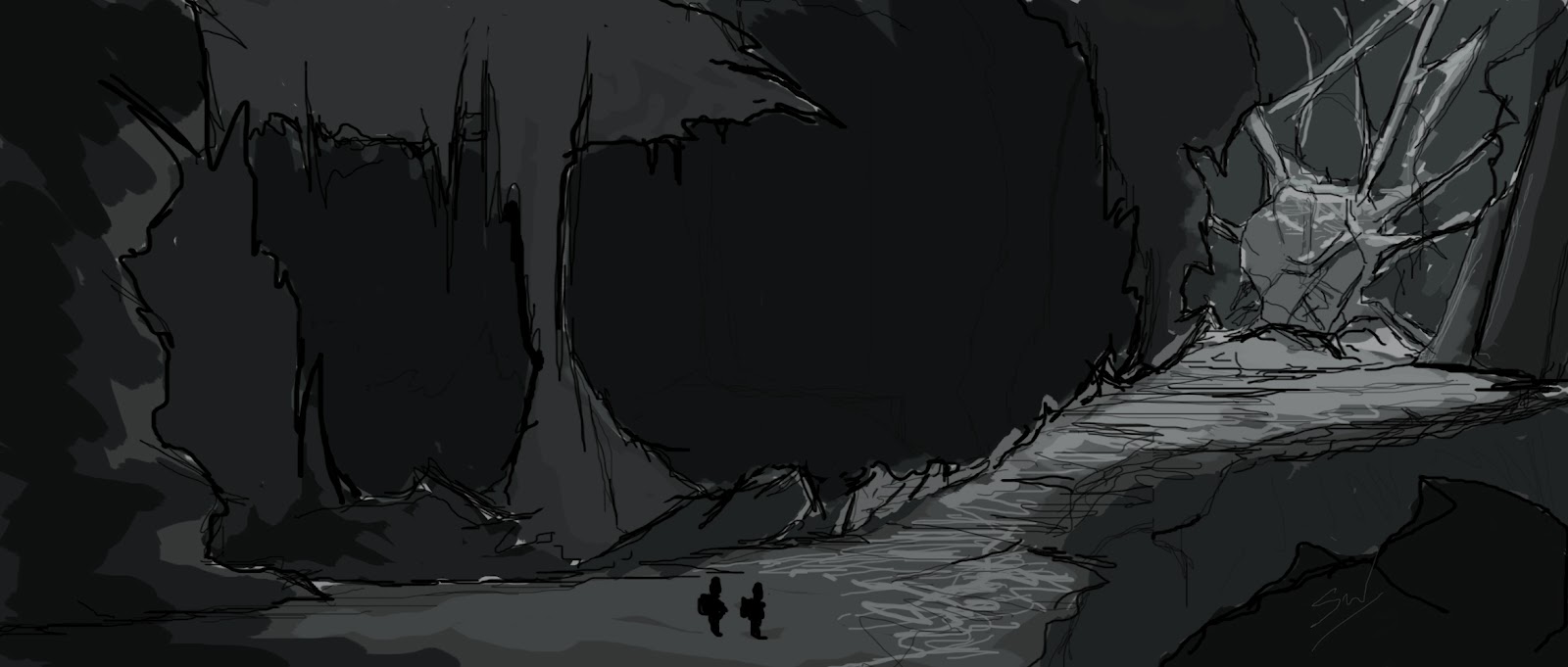 Colouring Light: Developing Concept 1: Cave Scene