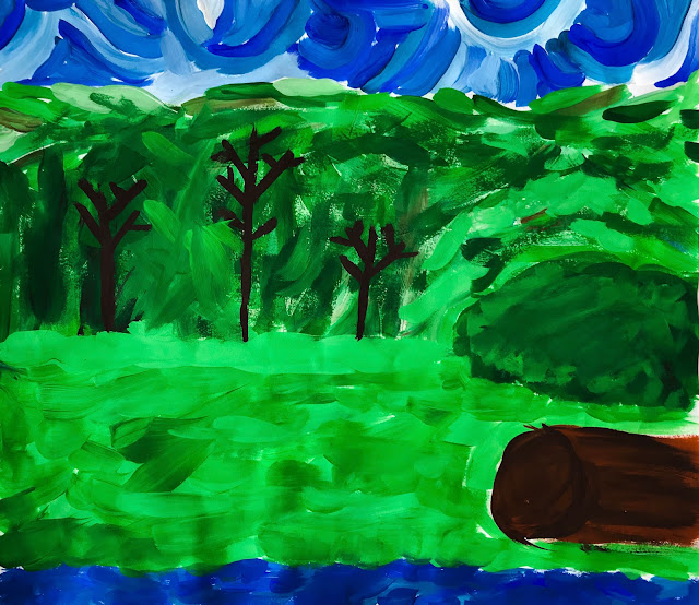 Paintbrush Rocket: 6th Grade Abstract Landscapes!