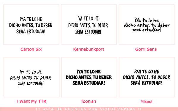 [Pack] Fuentes para Edición de Mangas | Shojo Papers