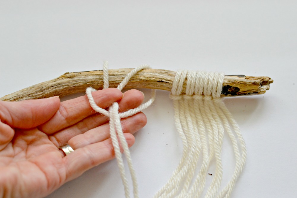 Basic DIY Yarn and Driftwood Macrame Wall Hanging for Beginners