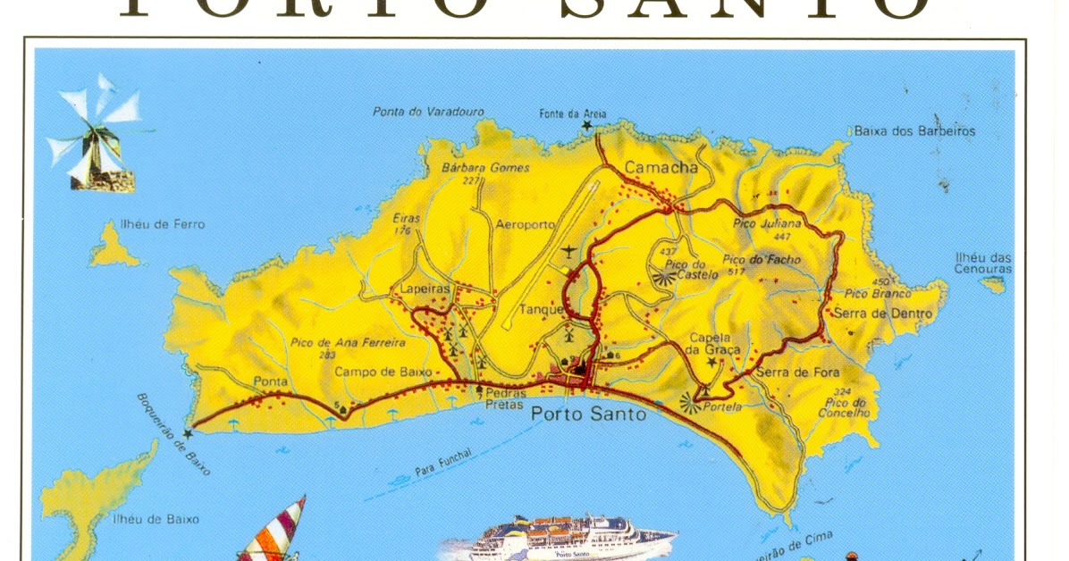 World of the Post Cards: Map of Porto Santo