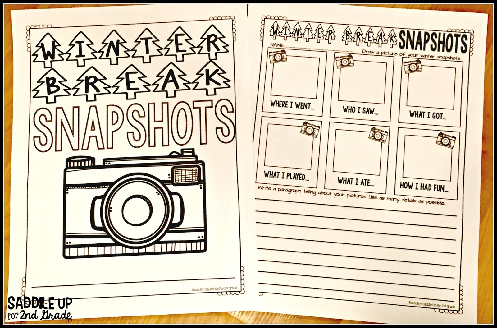 Winter Break Snapshot Writing - Saddle Up for 2nd Grade