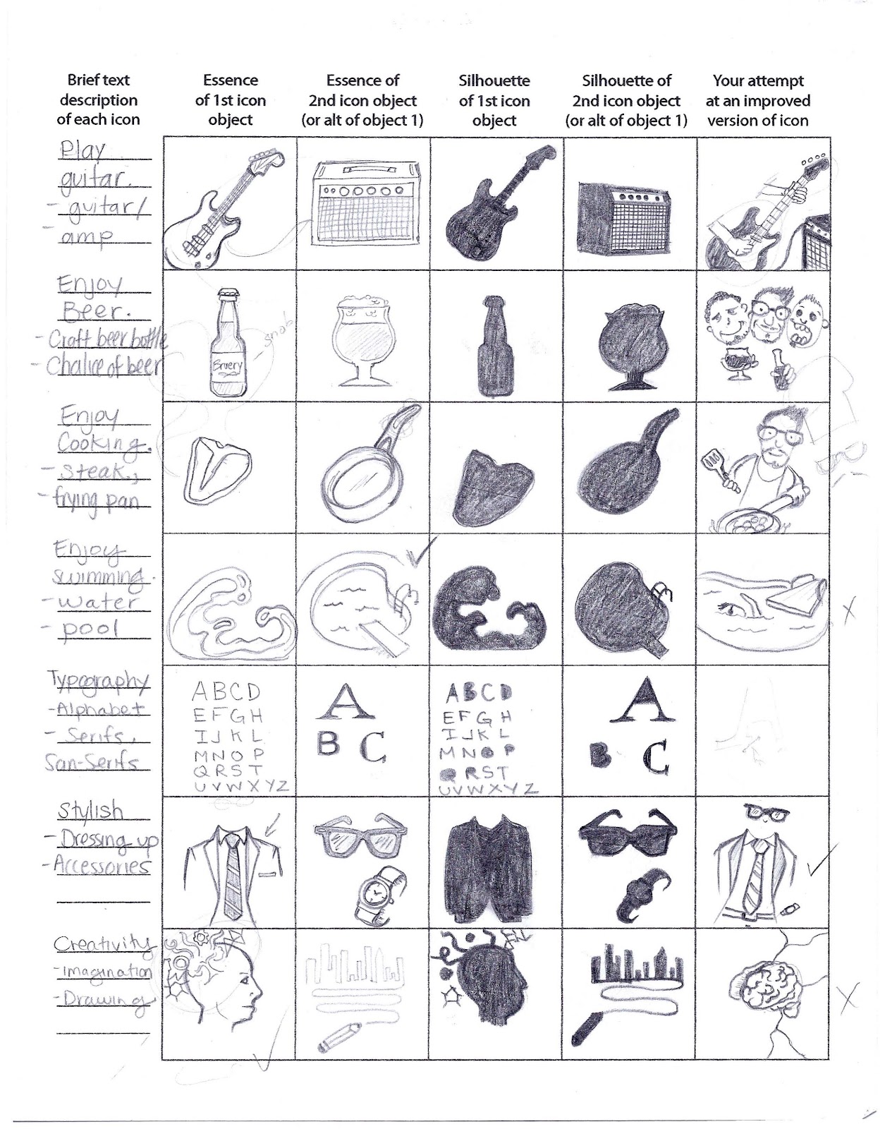 DesignMindMeld: Silhouette Icon Worksheet