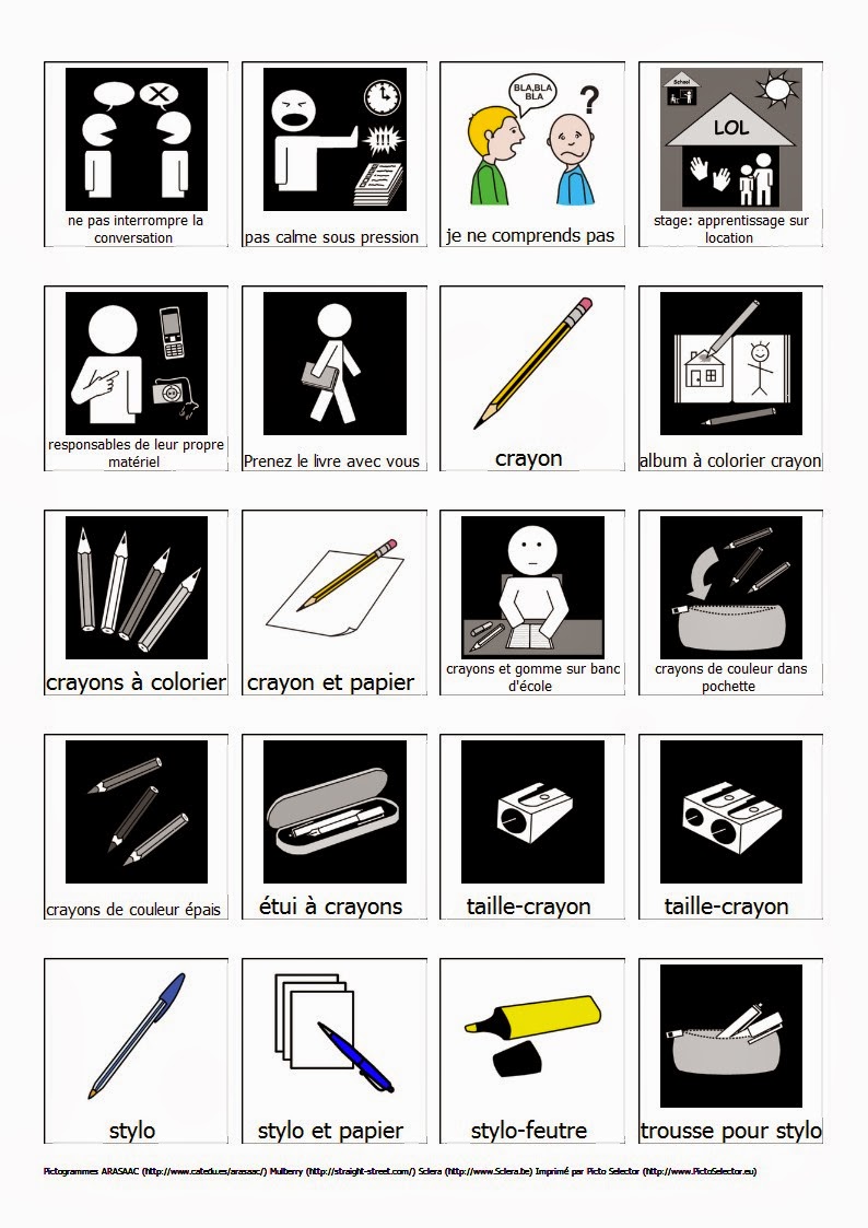 Planète Pictogramme: école-vocabulaire