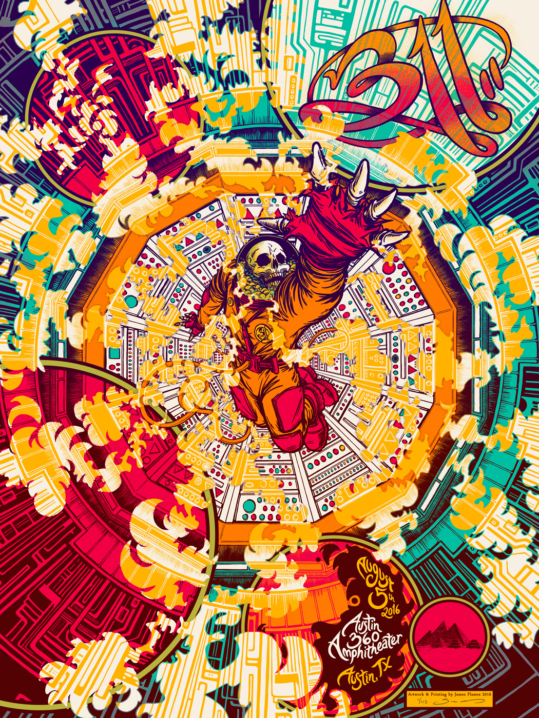 INSIDE THE ROCK POSTER FRAME BLOG: 311 James Flames Austin Texas Poster