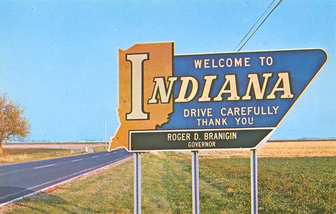 *Postcard Gems: Indiana Welcome Sign