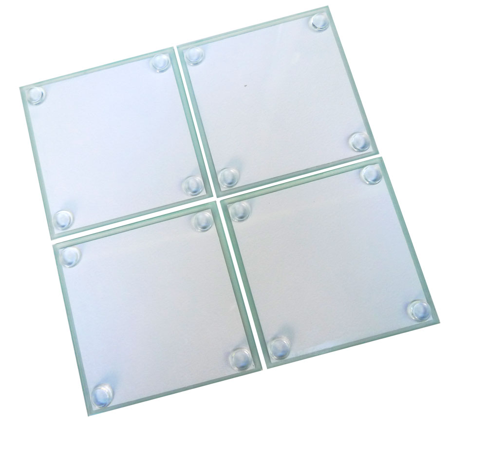 Glass Coasters Handmade Tabletop Art Decor Set of 4