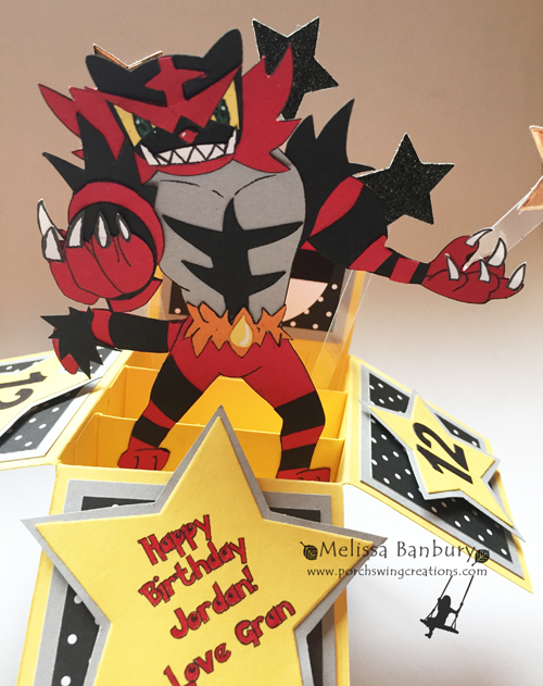 Porch Swing Creations: Pokemon Incineroar Card in a Box