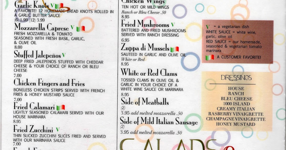 Roma Italian Restaurant: Menus