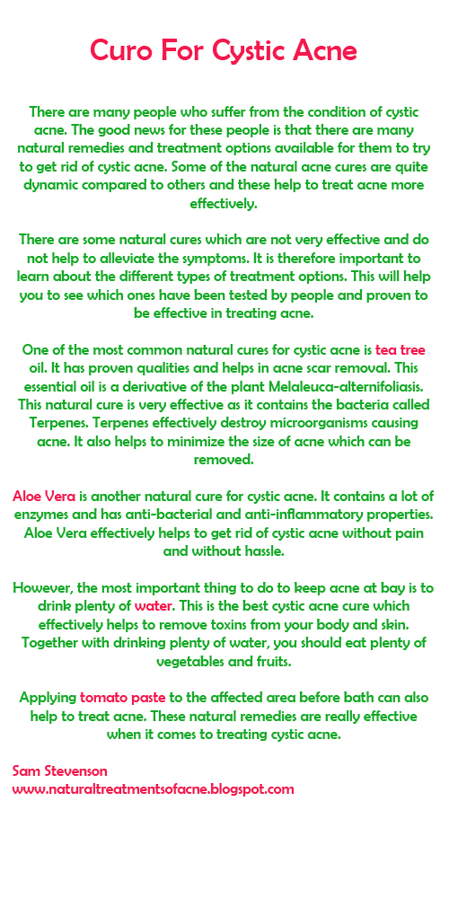 Cure for Cystic Acne