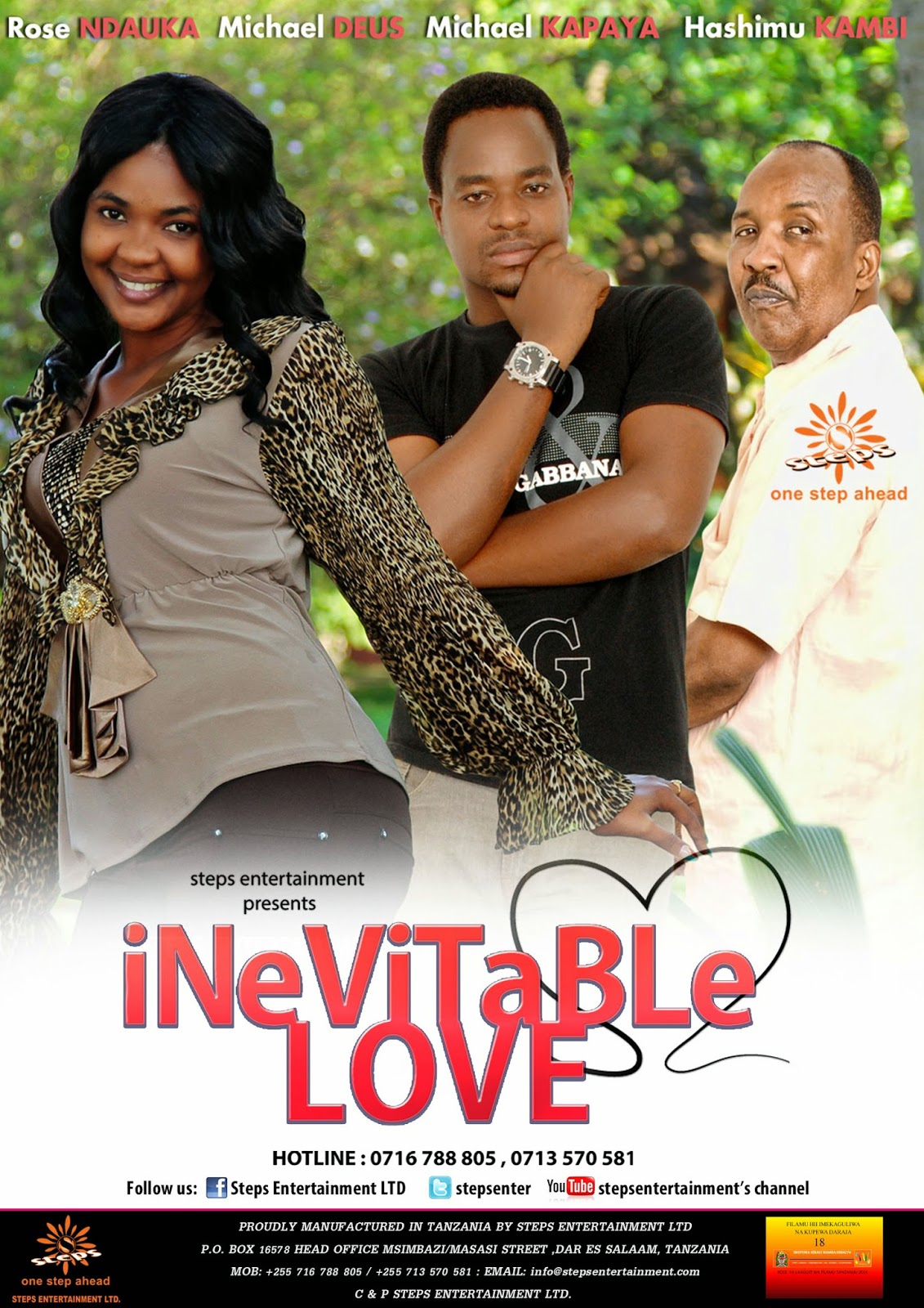 FILAMU ZA KITANZANIA: FILAMU YA INEVITABLE LOVE YAINGIA SOKONI LEO