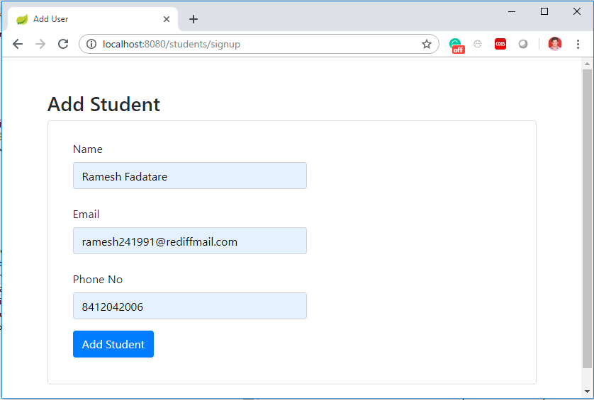 Spring MVC Thymeleaf CRUD Example Tutorial