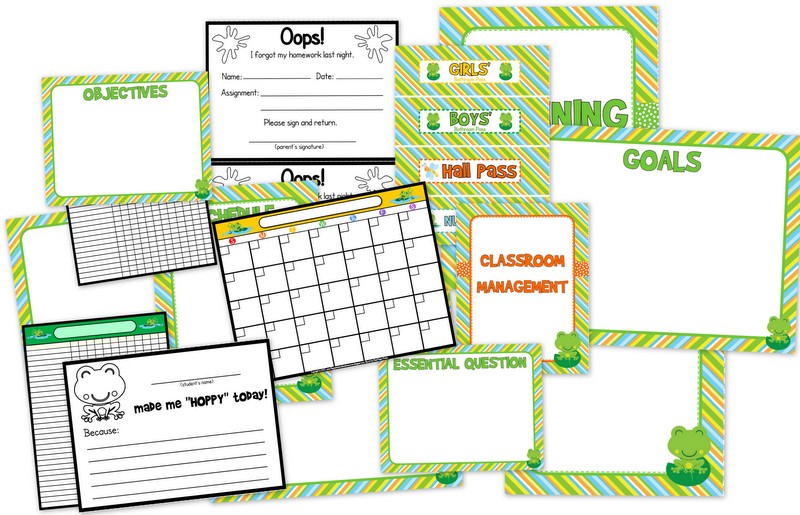Frog Themed Classroom Management FREEBIES and Materials Pack - FlapJack