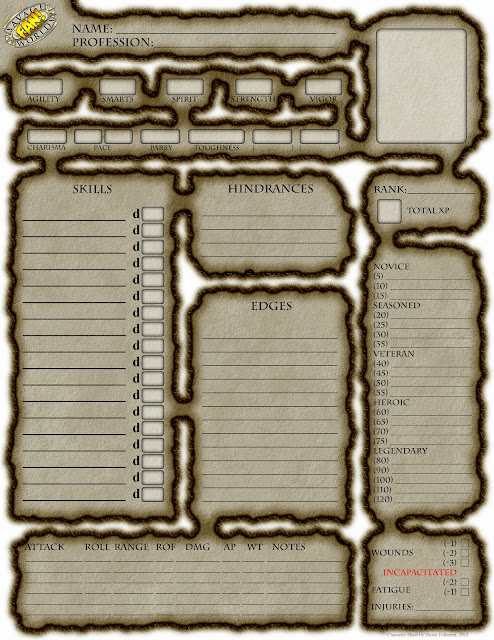A Bunch of Savages: [Savage Fantasy] Character Sheet