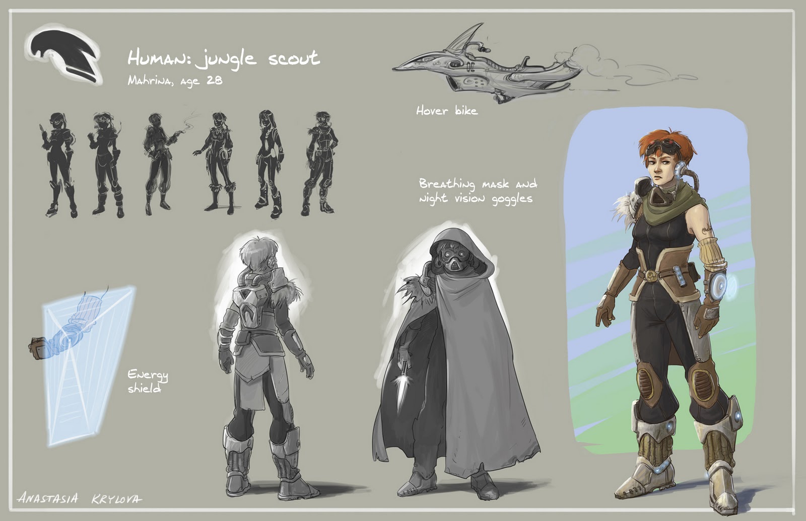 Anastasia Krylova: Human jungle scout design page