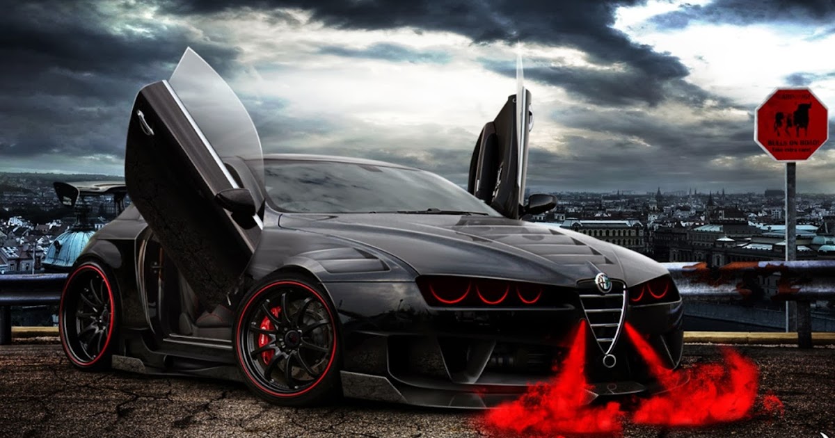 Fondo de Pantalla Coche Aston martin negro con las puertas hacia arriba ...