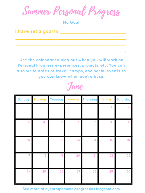 Printspiration: Summer Personal Progress Goal Setting