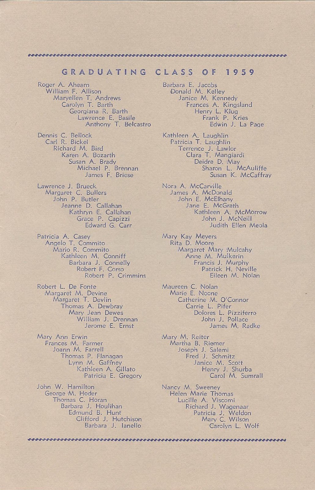 St. Thomas Aquinas Parish, Chicago, Illinois: Graduation Program, 1959