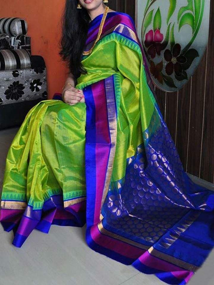 New model pure kuppadam silk temple border sarees