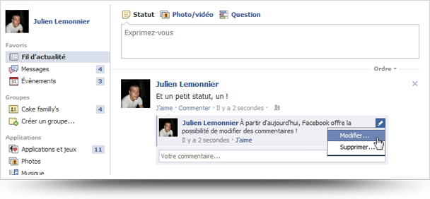 Facebook Modifier ses commentaires sur facebook , c’est désormais possible