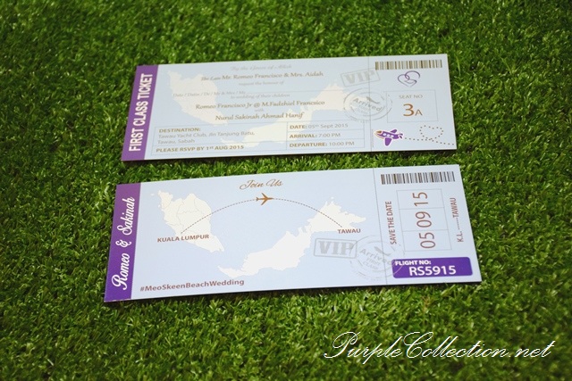 Malaysia Boarding Pass Wedding Card
