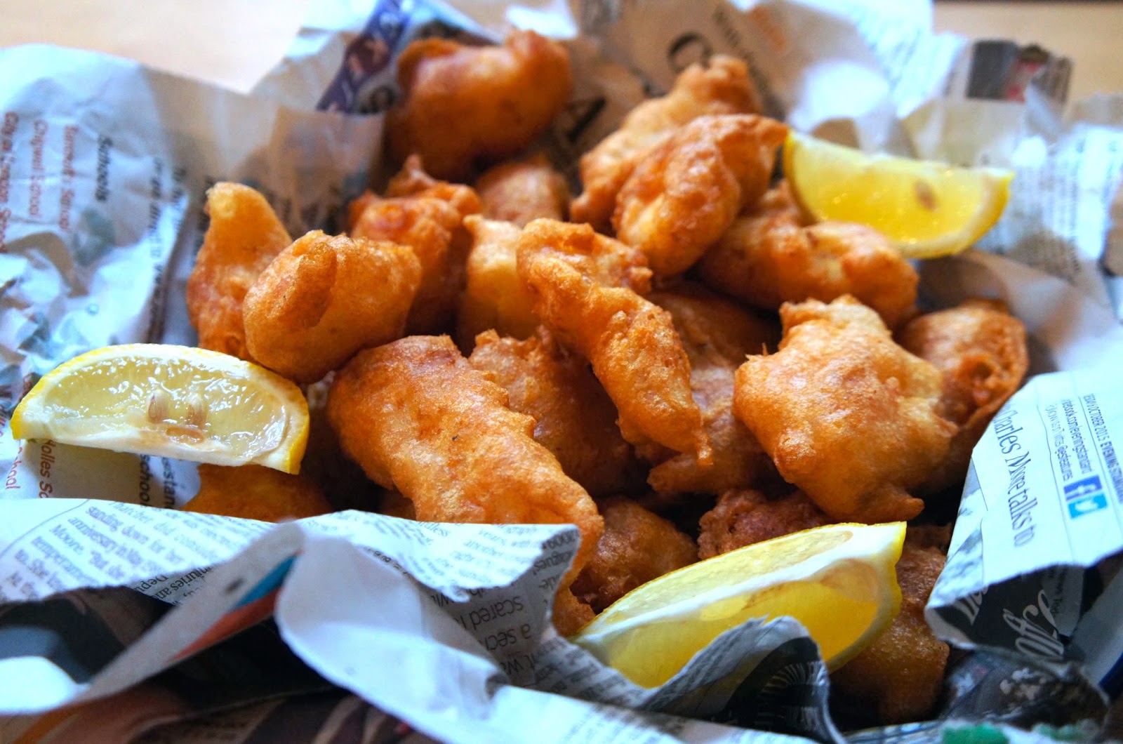 Notes of Bacon: Beer battered cod bites with tartare sauce