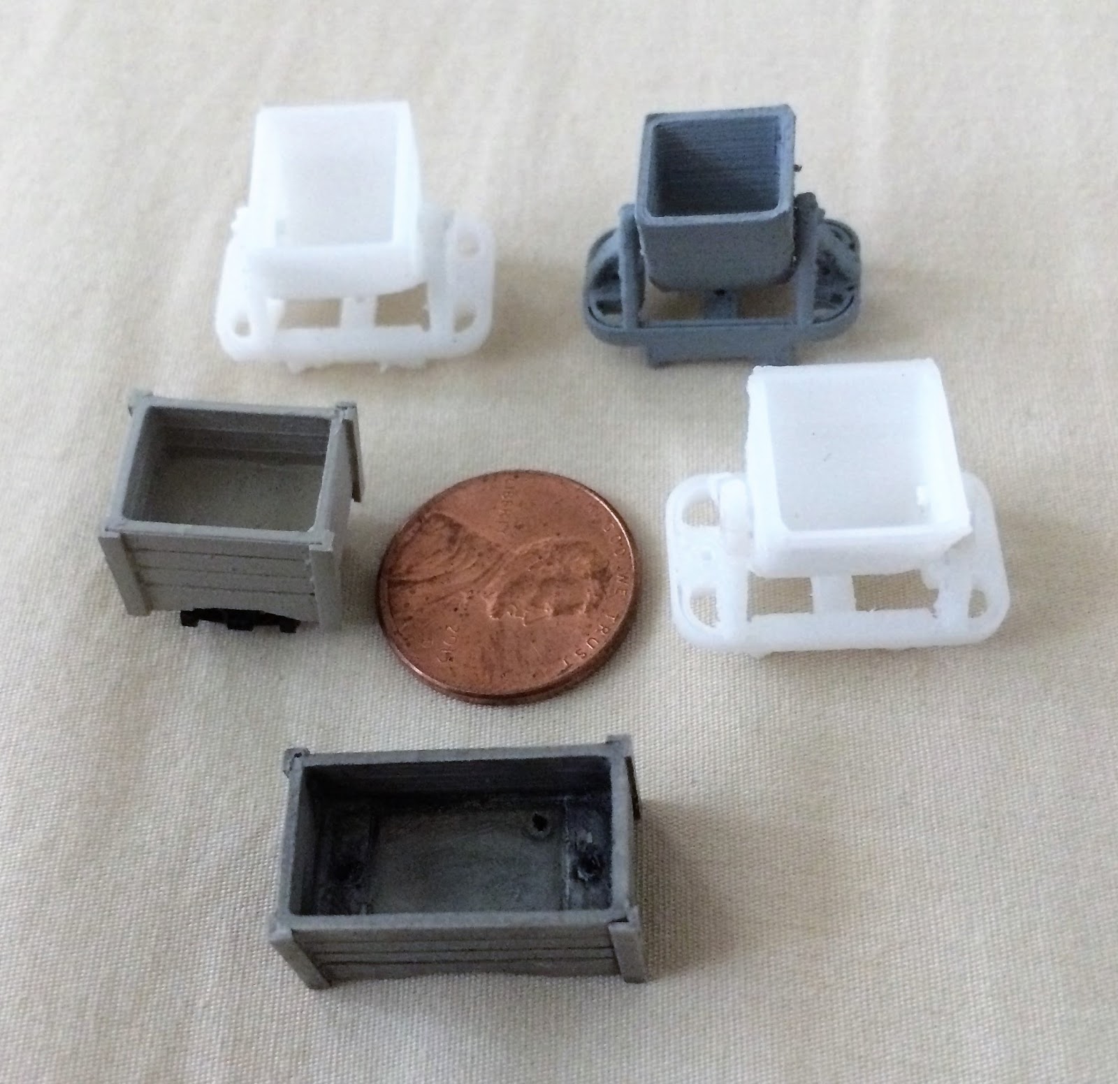 Nirvana Valley Model Railroad: HOn18 Mine Cars, HO on Z scale track