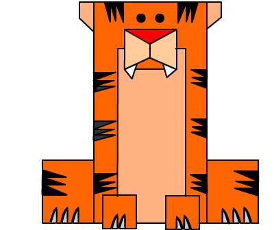 Ignite Dreams : Tiger from basic shapes